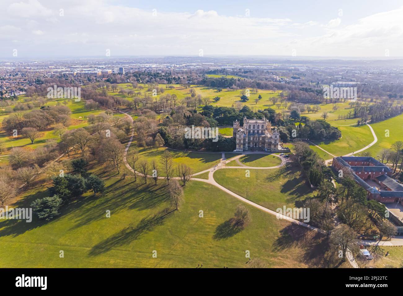 magnificent scenic shot of Wollaton Hall on a sunny day, Natural ...