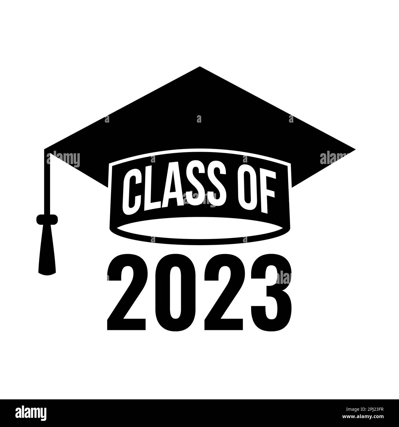 Class of 2023 lettering on graduation cap. Congratulations to graduates ...