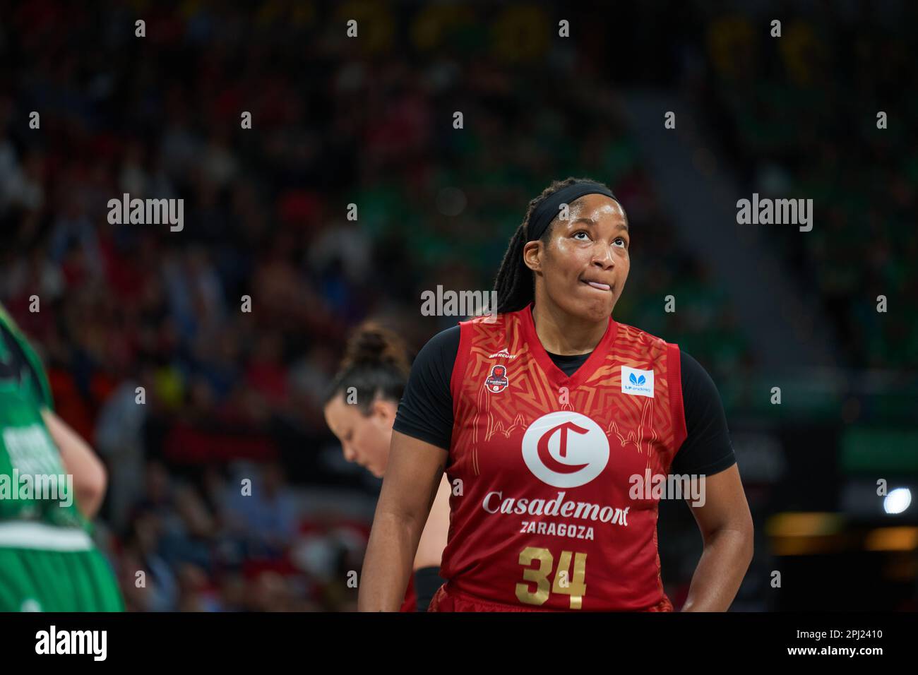 Markeisha Gatling of Casademont Zaragoza in action during the ...