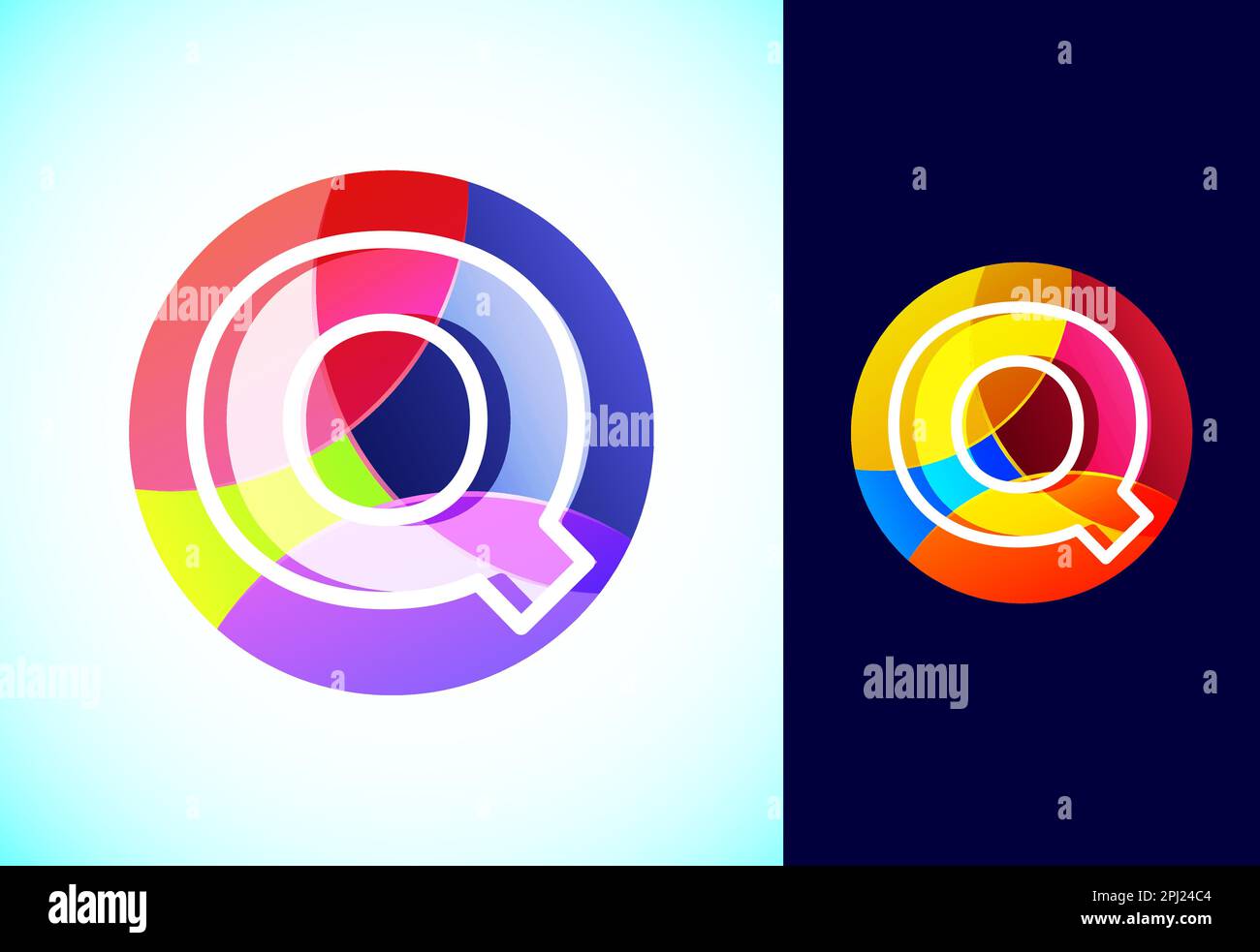 Line letter logo on a colorful circle. Graphic alphabet symbol for ...