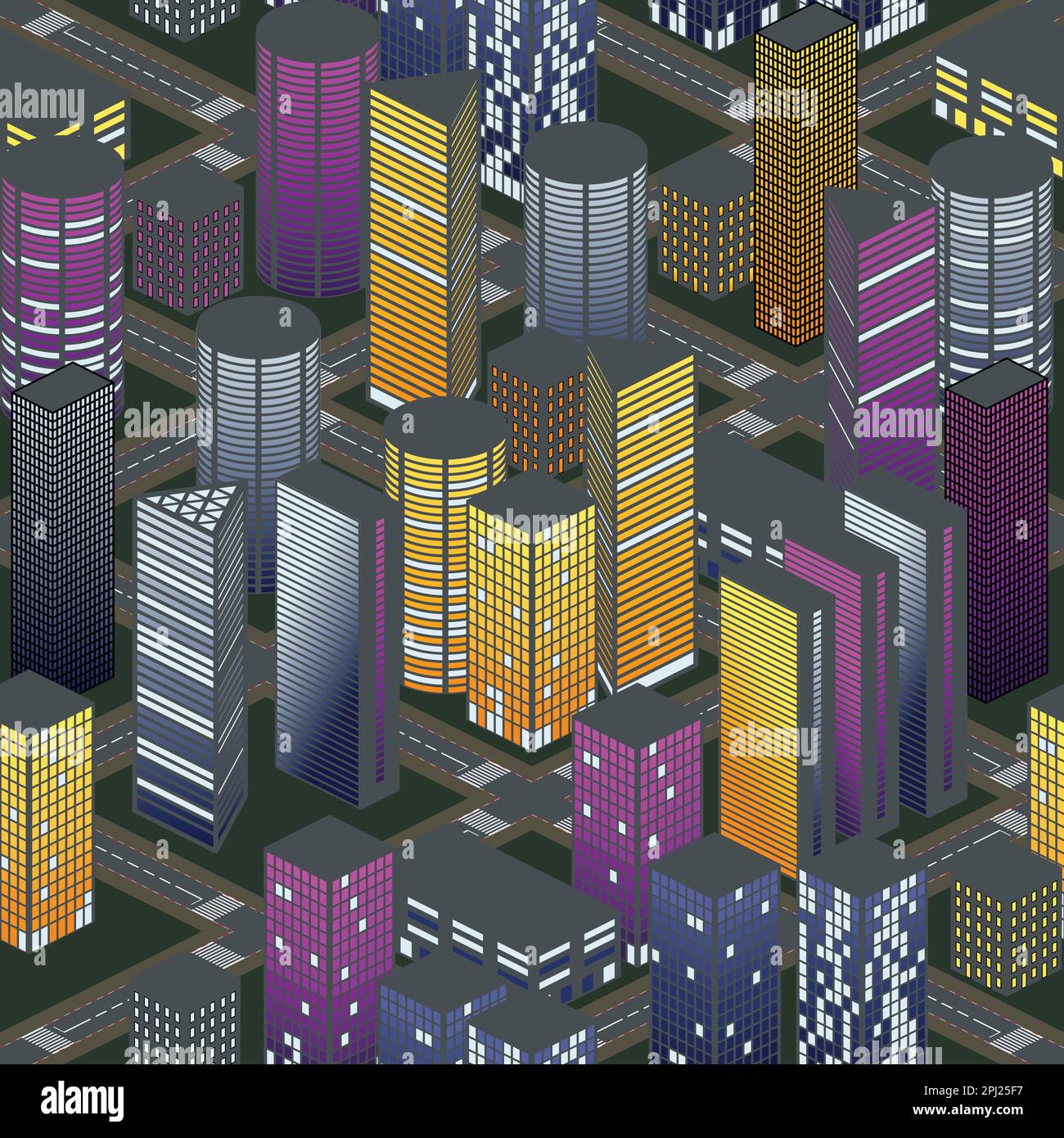 Big city, high-rise buildings, seamless pattern Stock Vector Image ...