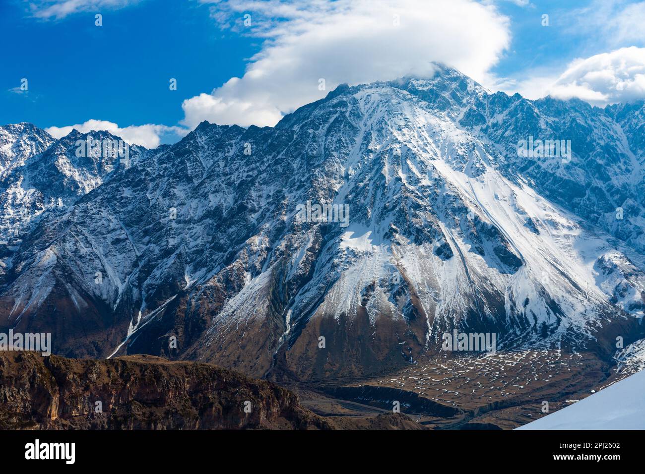 Picturesque mountain landscape with Greater Caucasus range Stock Photo ...