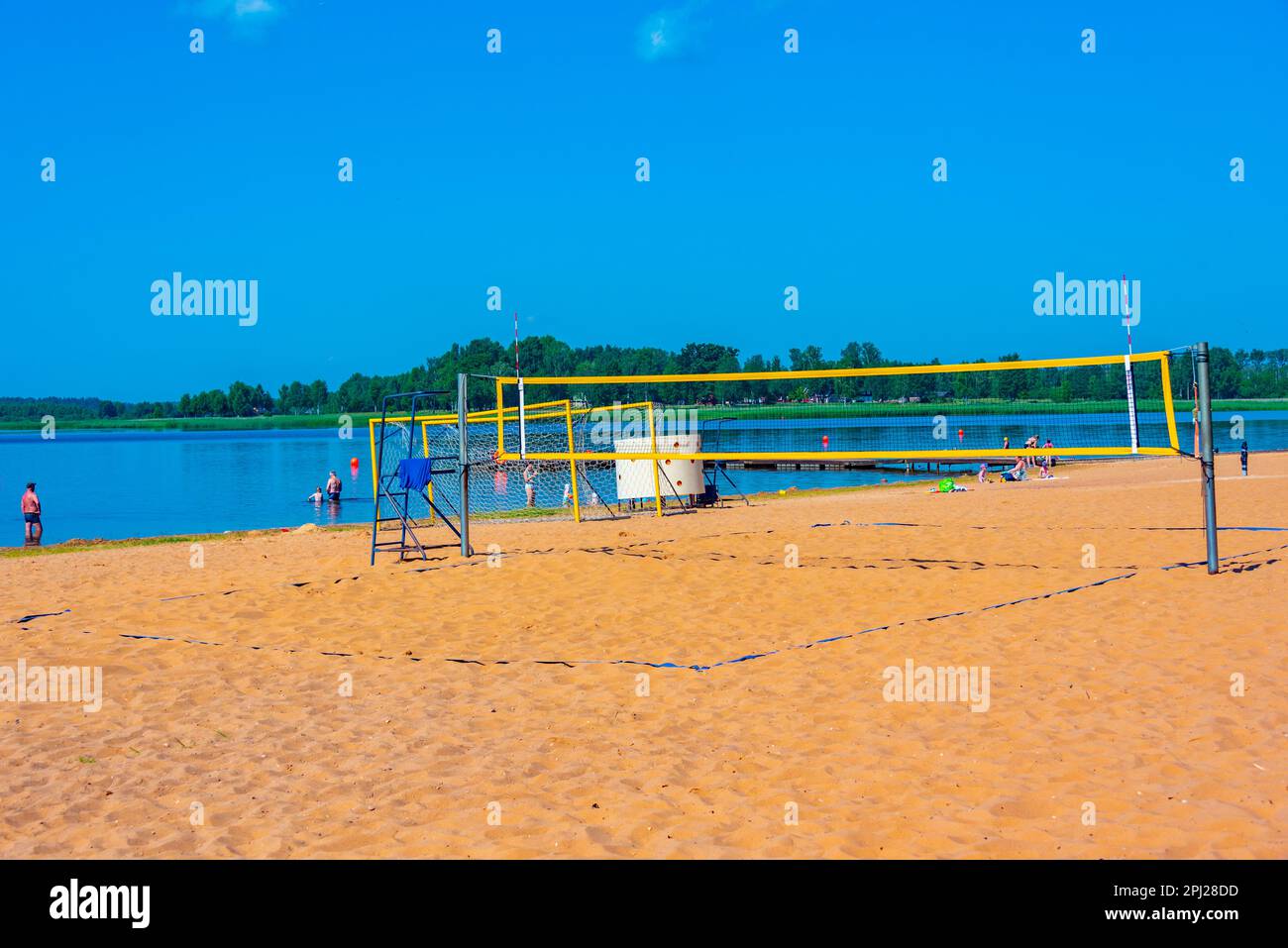 VГµru, Estonia, June 27, 2022: Summer day at Tamula beach at VГµru in ...