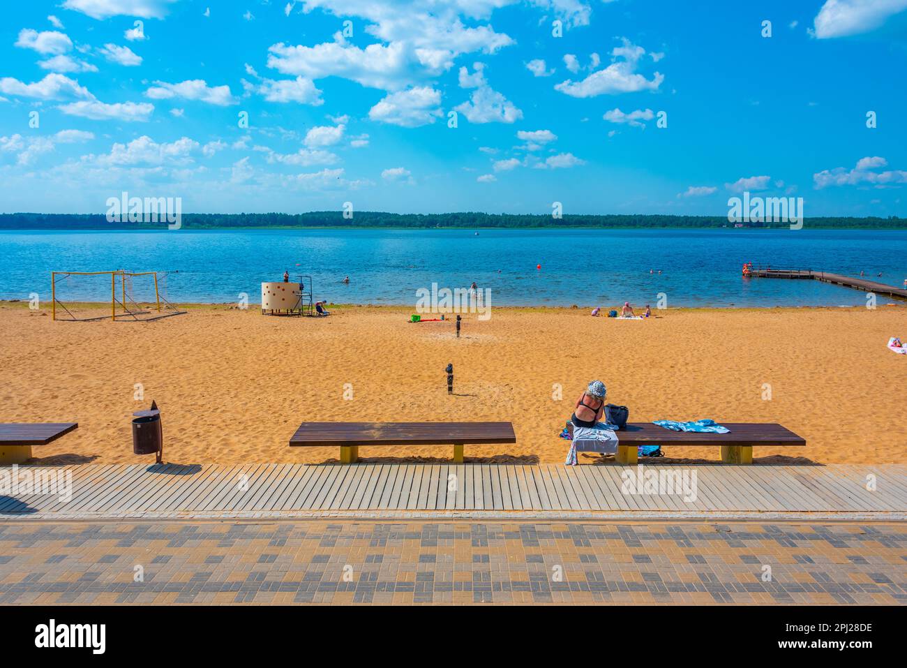 VГµru, Estonia, June 27, 2022: Summer day at Tamula beach at VГµru in ...