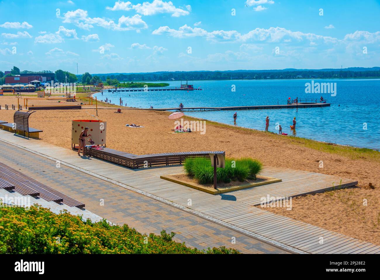 VГµru, Estonia, June 27, 2022: Summer day at Tamula beach at VГµru in ...