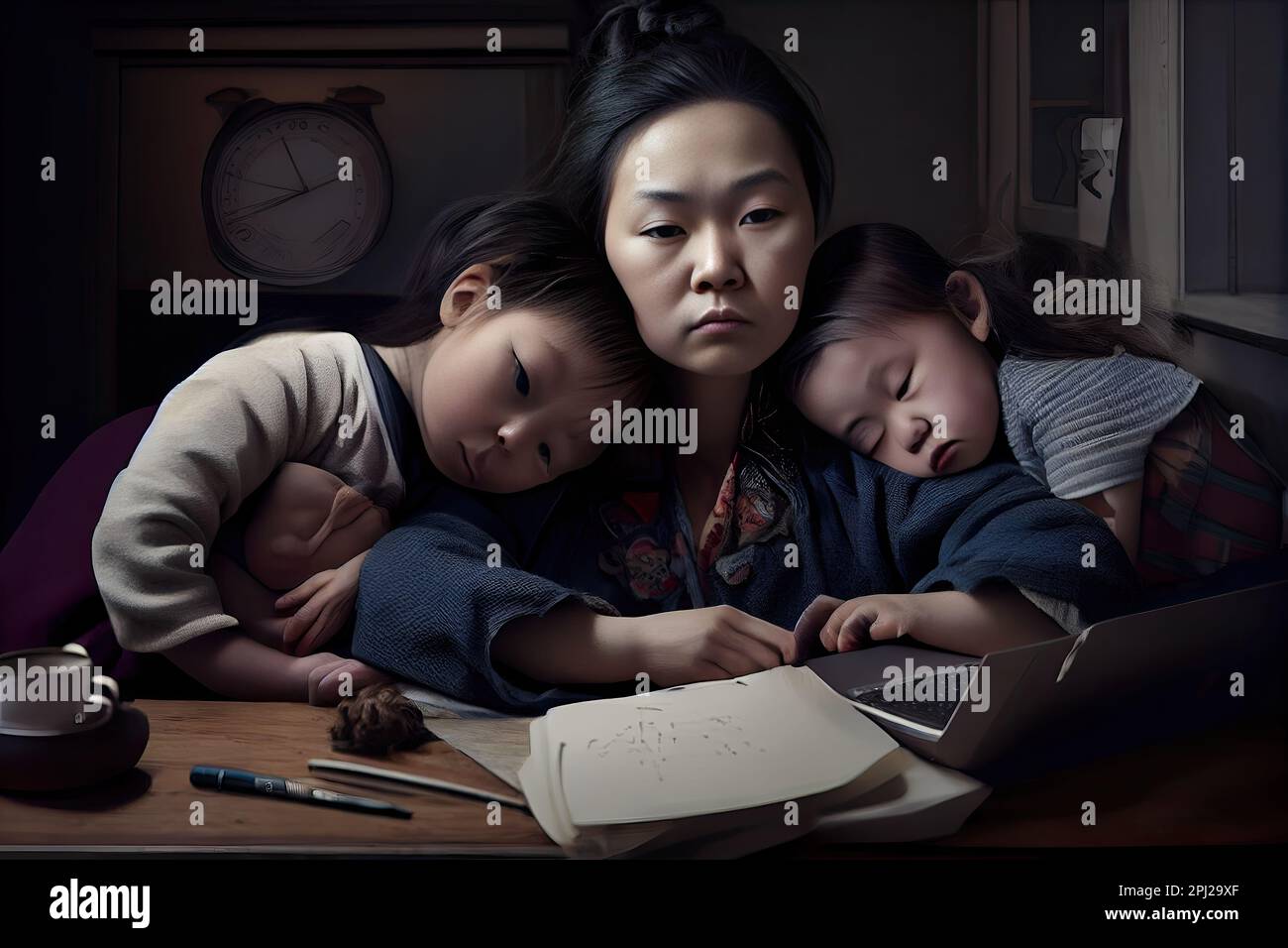 two children laying on top of each other child's lap and looking at an ...