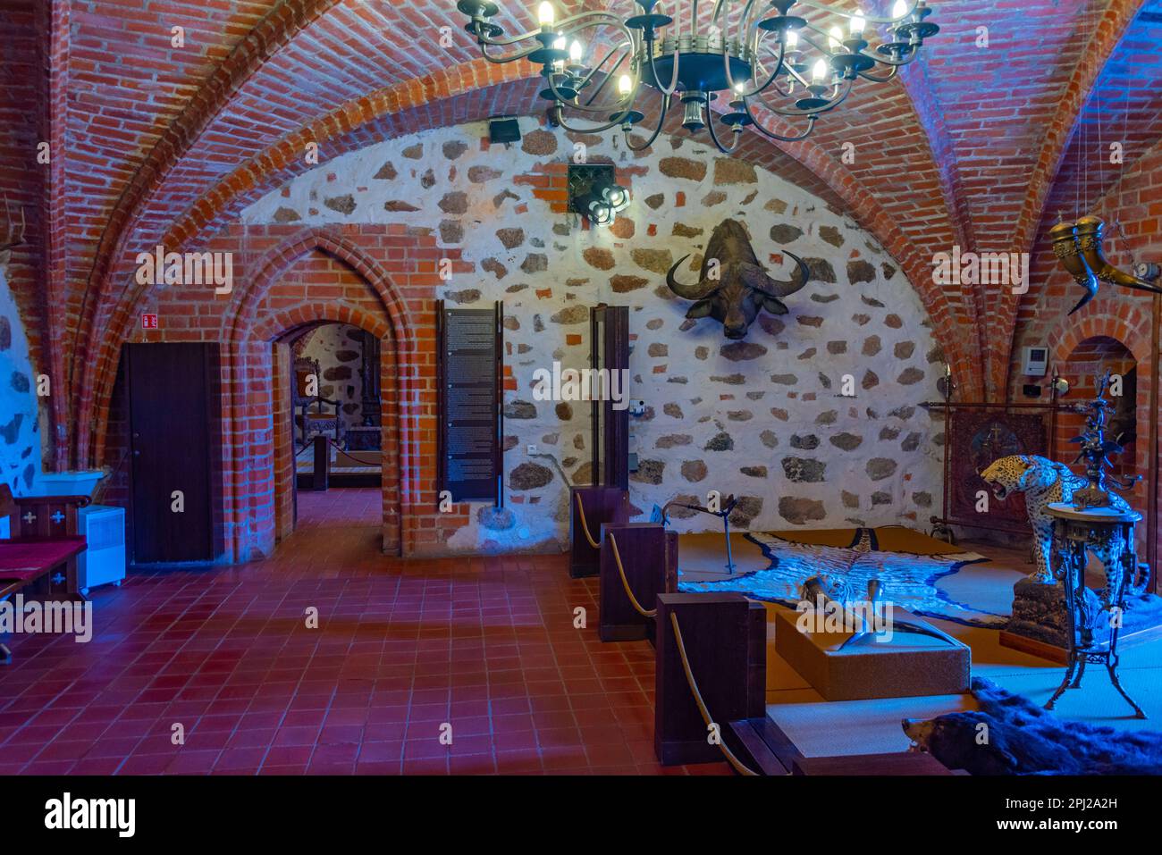 Trakai, Lithuania, July 5, 2022: Interior of Trakai castle in Lithuania ...