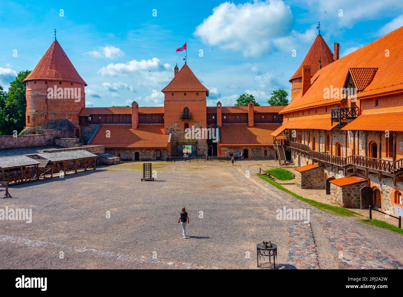Trakai, Lithuania, July 5, 2022: Courtyard of Trakai castle in ...