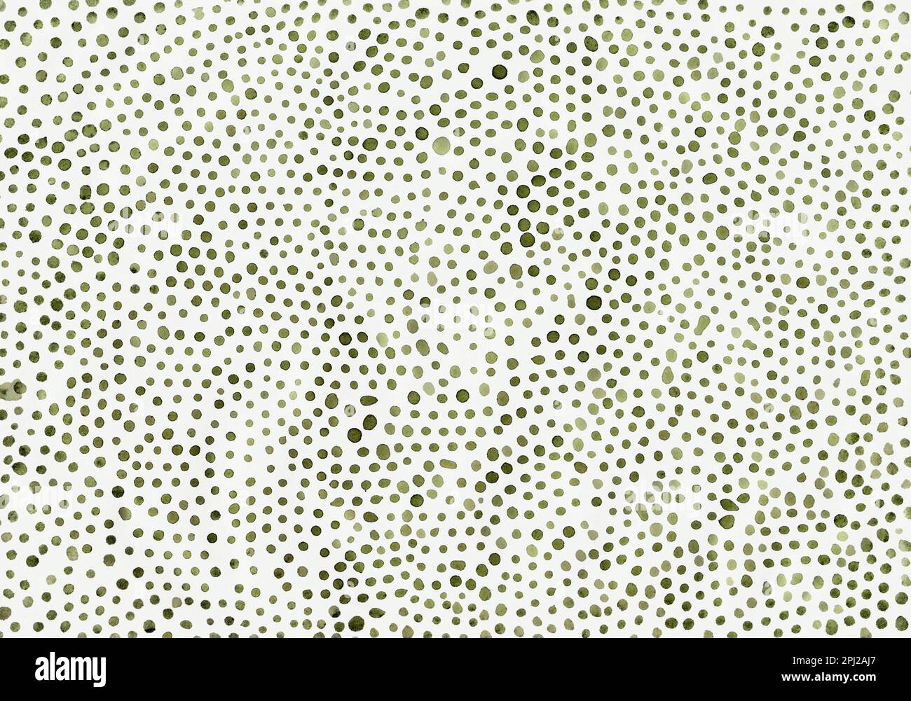 Green watercolor spots hand drawn on white paper abstract background ...