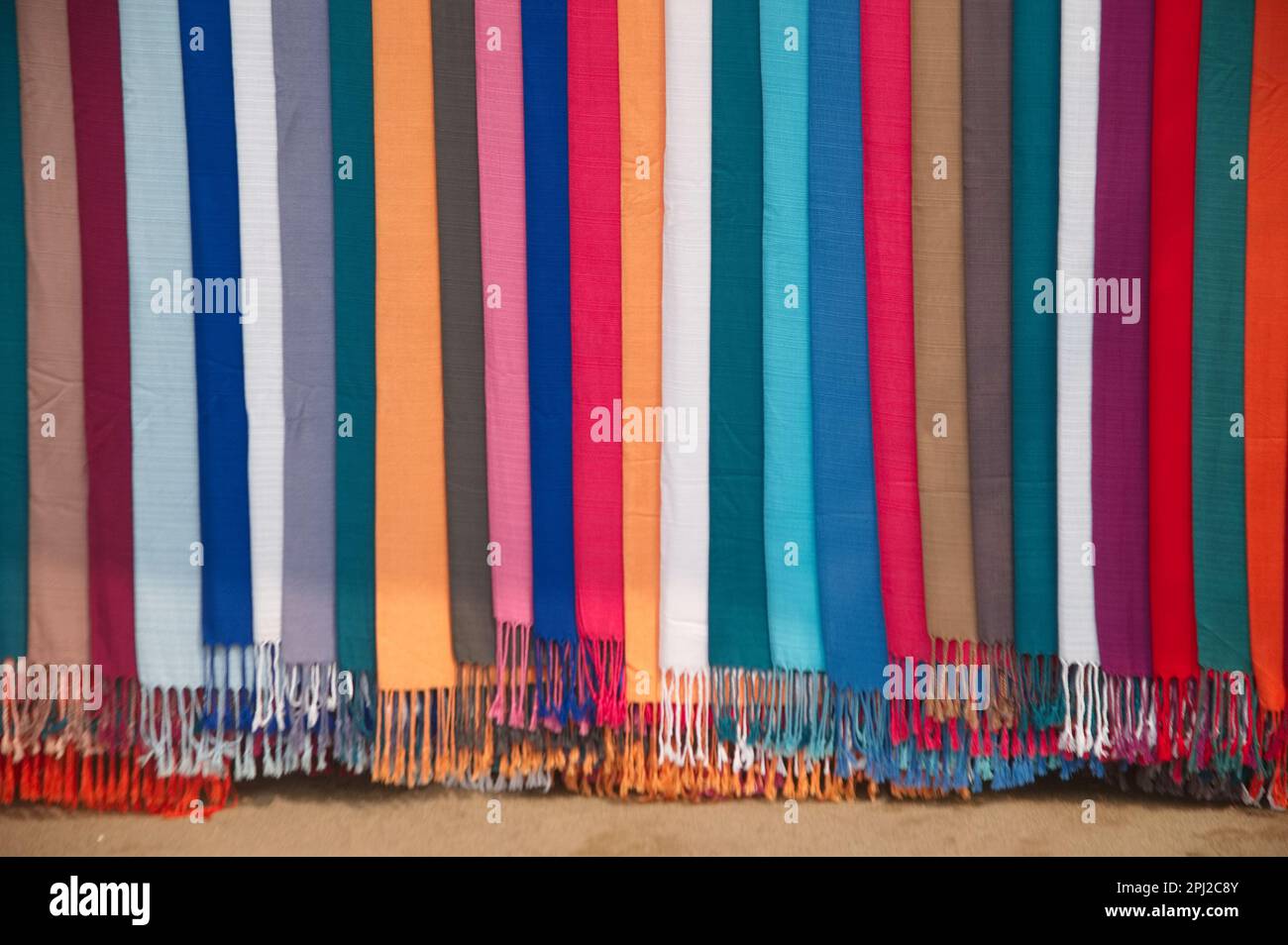 Texture or background of Woven fabric, colorful display hangers Stock ...