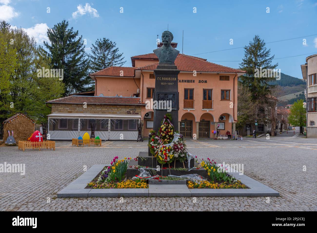 Kotel, Bulgaria, April 23, 2022: Statue of Georgi Stoykov Rakovski in ...