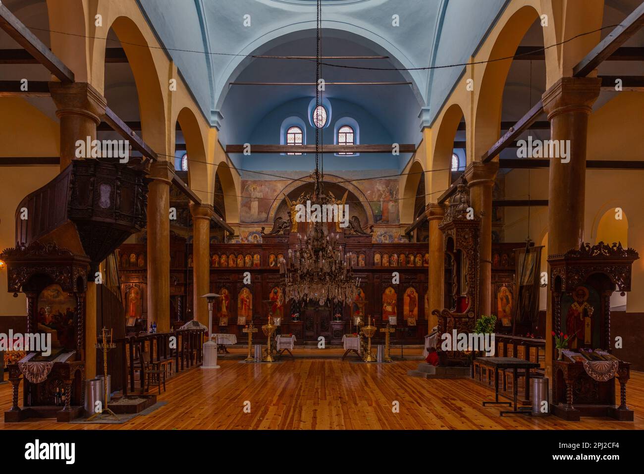 Elena, Bulgaria, April 23, 2022: Inteior of the Church temple ...