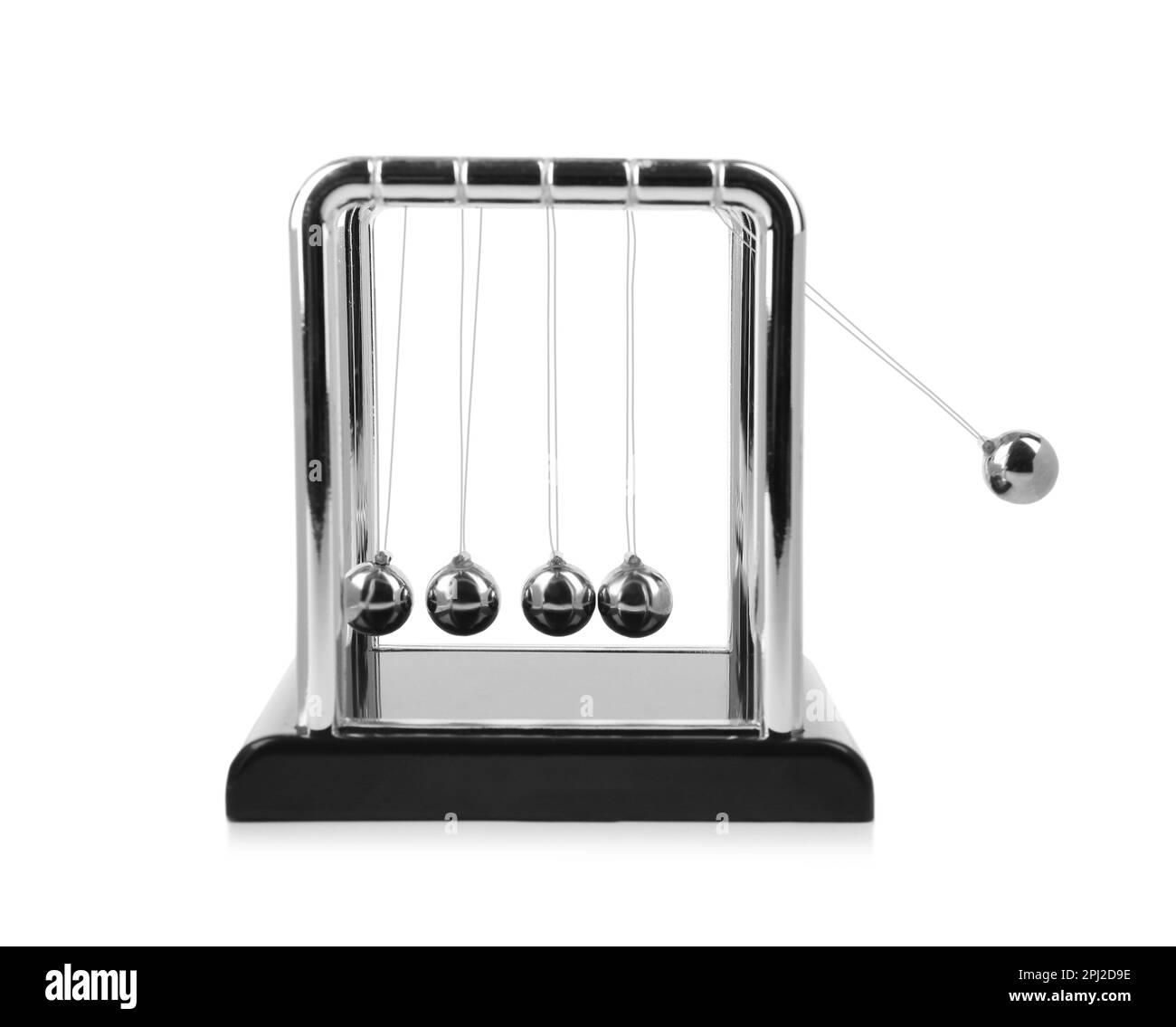Newton's cradle isolated on white. Physics law of energy conservation ...