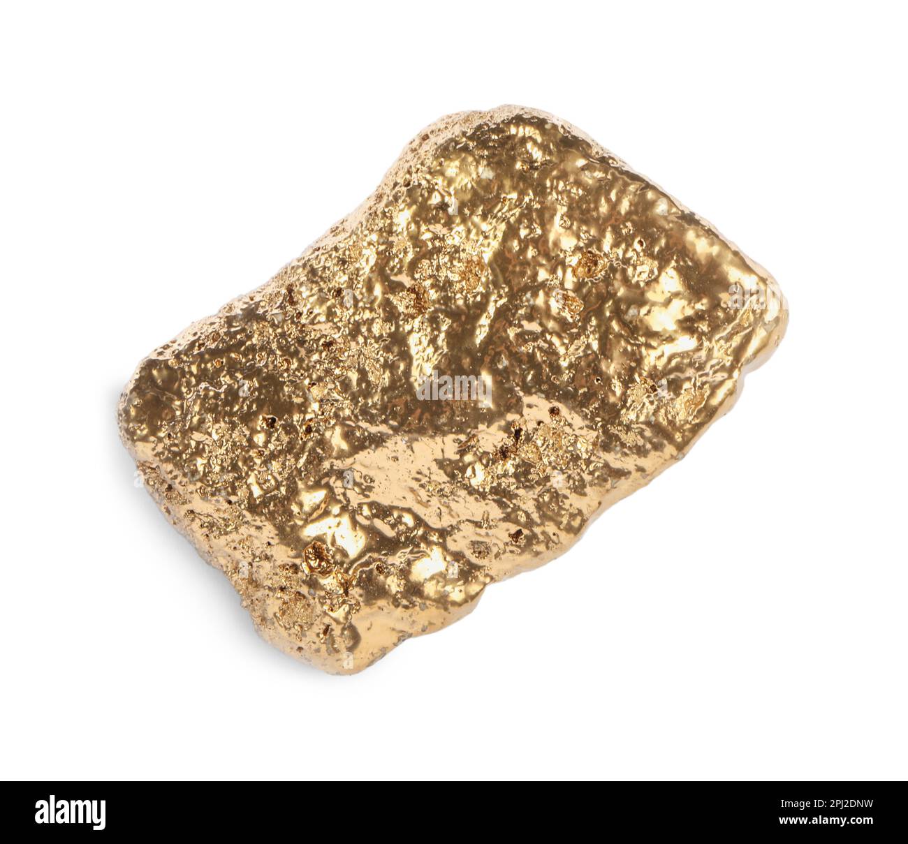 One beautiful gold nugget isolated on white Stock Photo - Alamy