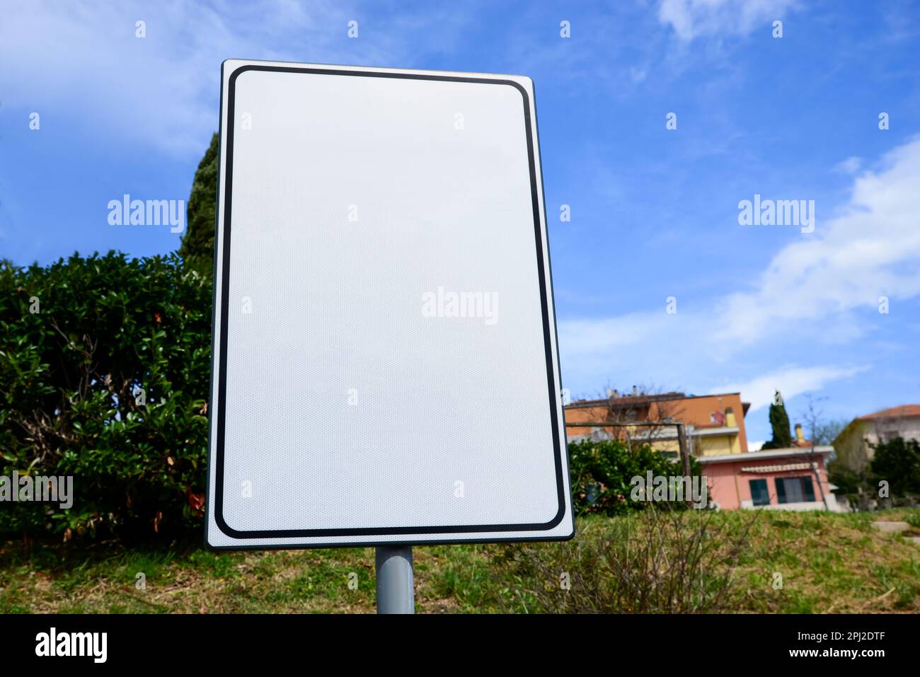 Blank advertising board in park. Mockup for design Stock Photo - Alamy