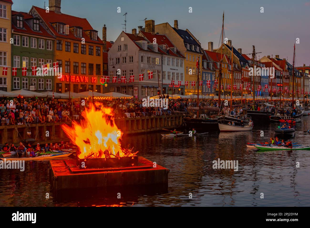 Copenhagen, Denmark, June 23, 2022: Midsummer celebrations at the old ...