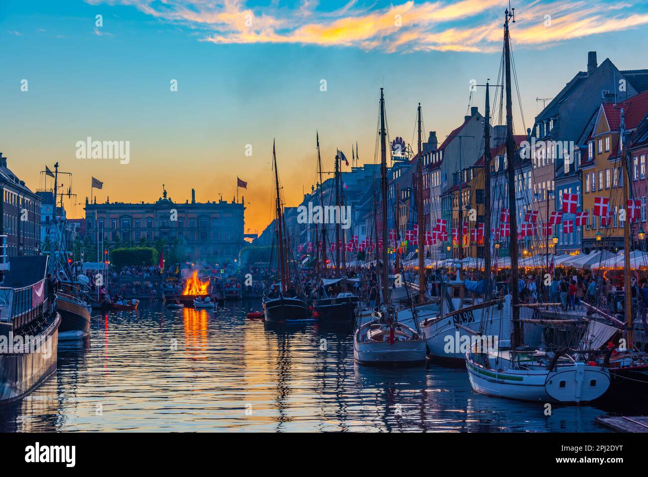 Copenhagen, Denmark, June 23, 2022: Midsummer celebrations at the old ...