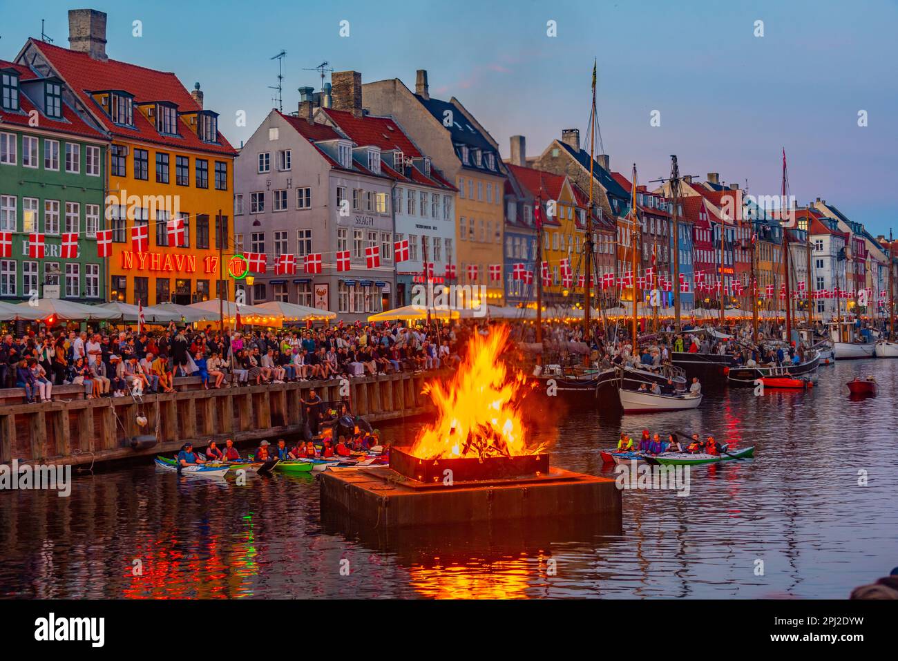 Copenhagen, Denmark, June 23, 2022: Midsummer celebrations at the old ...