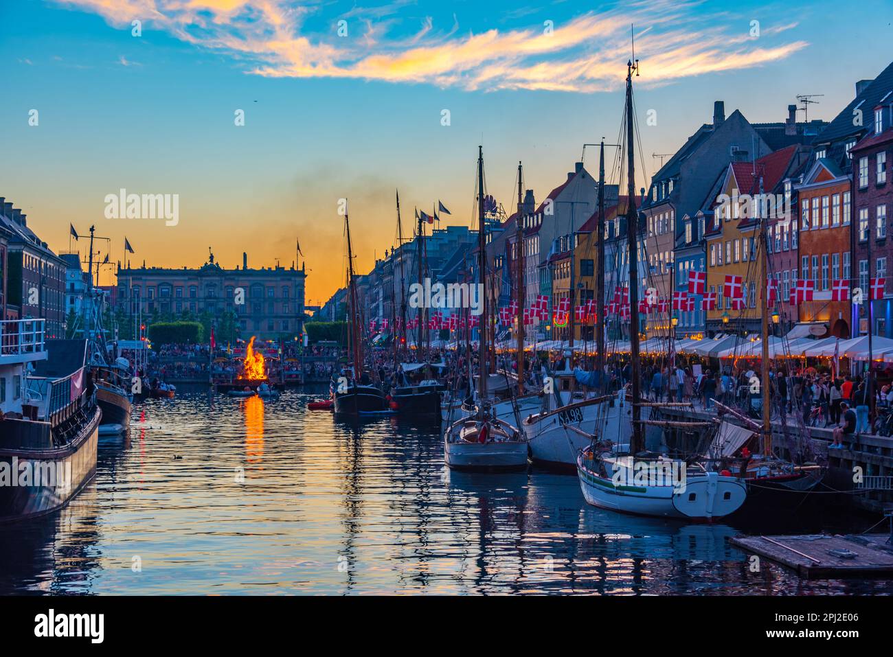Copenhagen, Denmark, June 23, 2022: Midsummer celebrations at the old ...