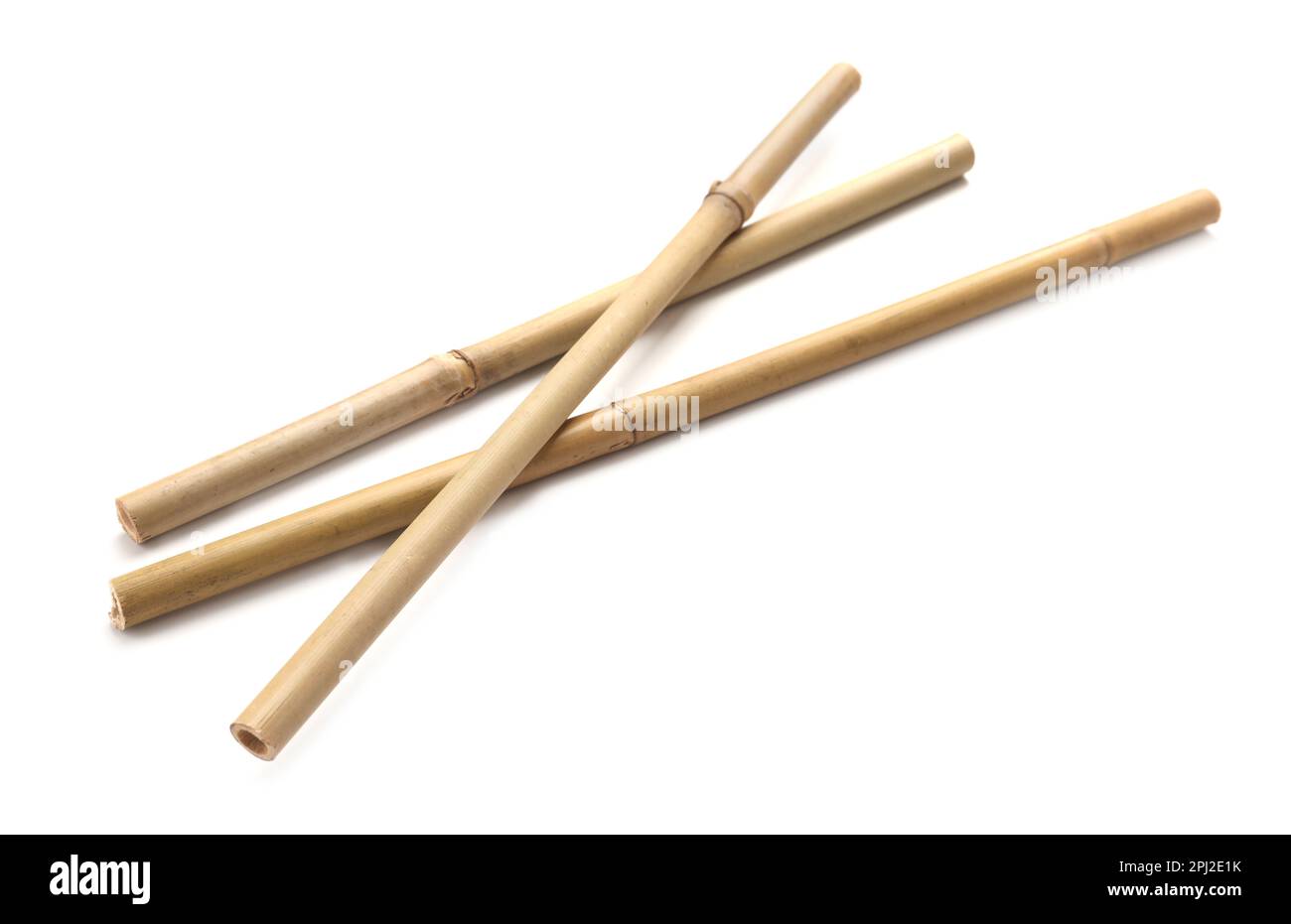 Three dry bamboo sticks on white background Stock Photo - Alamy