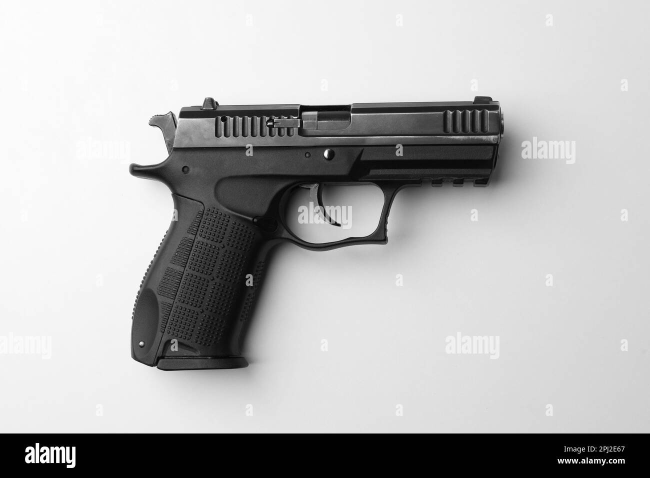 Semi-automatic pistol isolated on white. Standard handgun Stock Photo ...