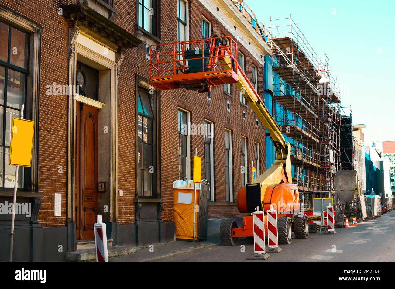 Telescopic boom lift on construction hi-res stock photography and ...