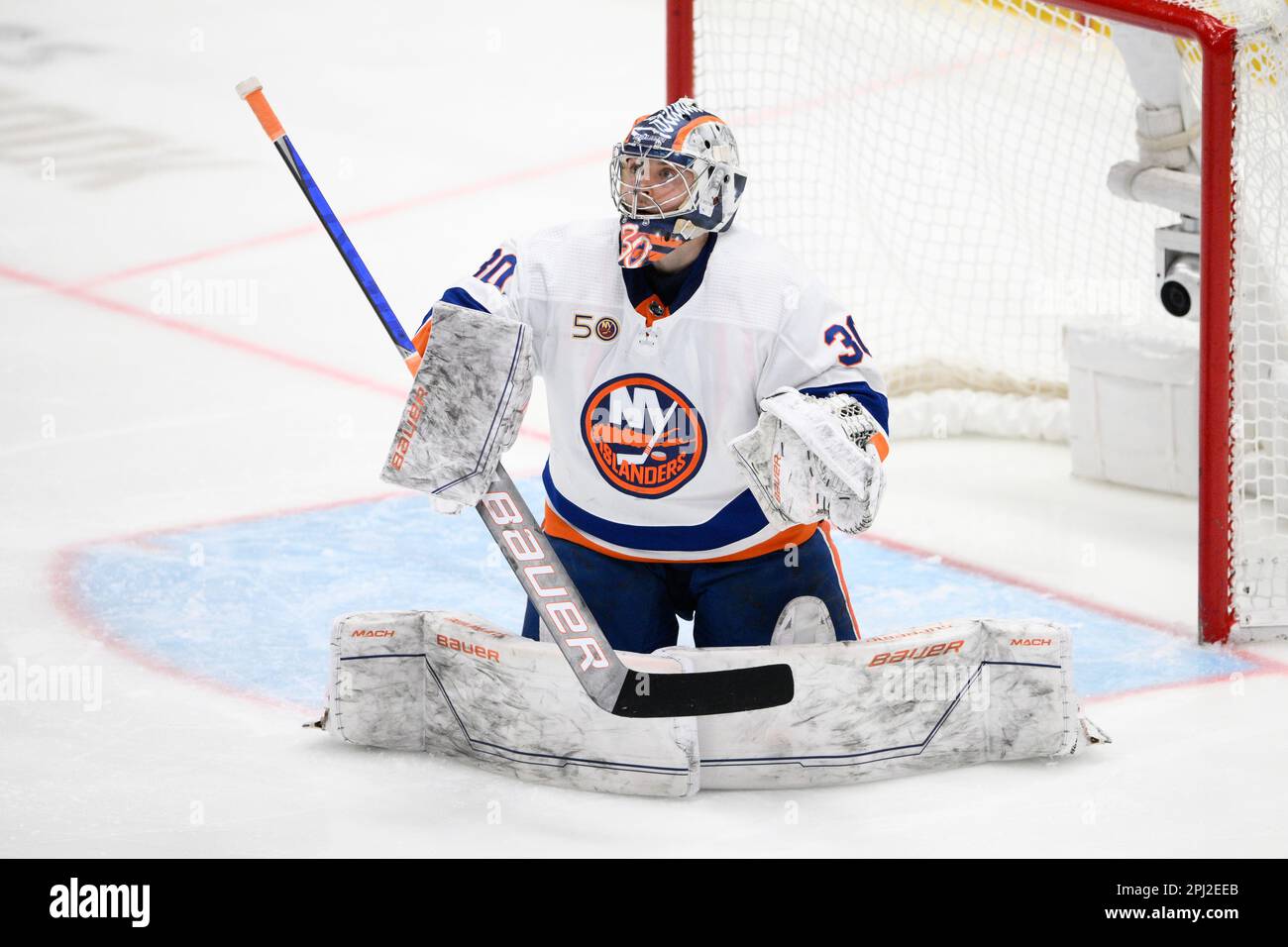 New York Islanders goaltender Ilya Sorokin (30) in action during the ...