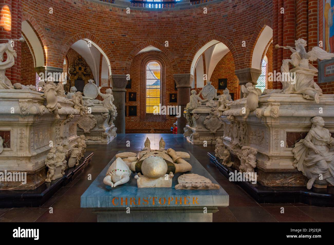 Roskilde, Denmark, June 23, 2022: Royal tombs inside of the Roskilde ...