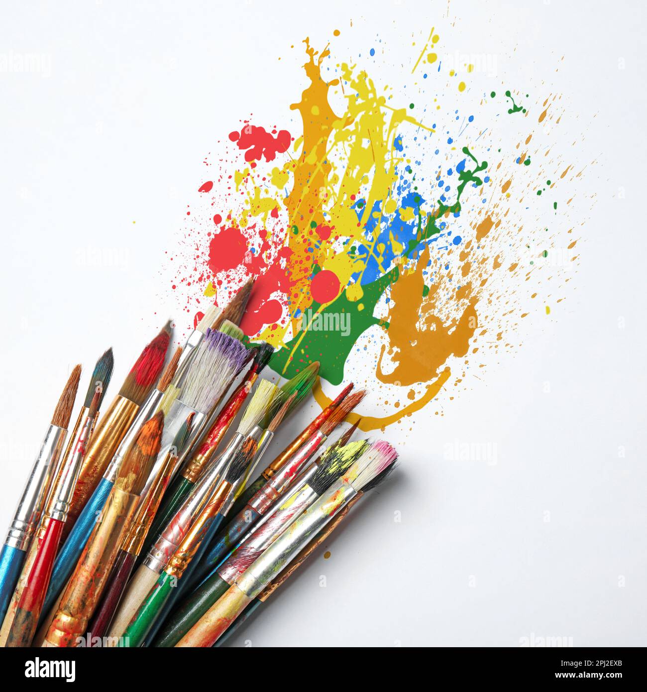 Many paint brushes watercolors hi-res stock photography and images - Alamy