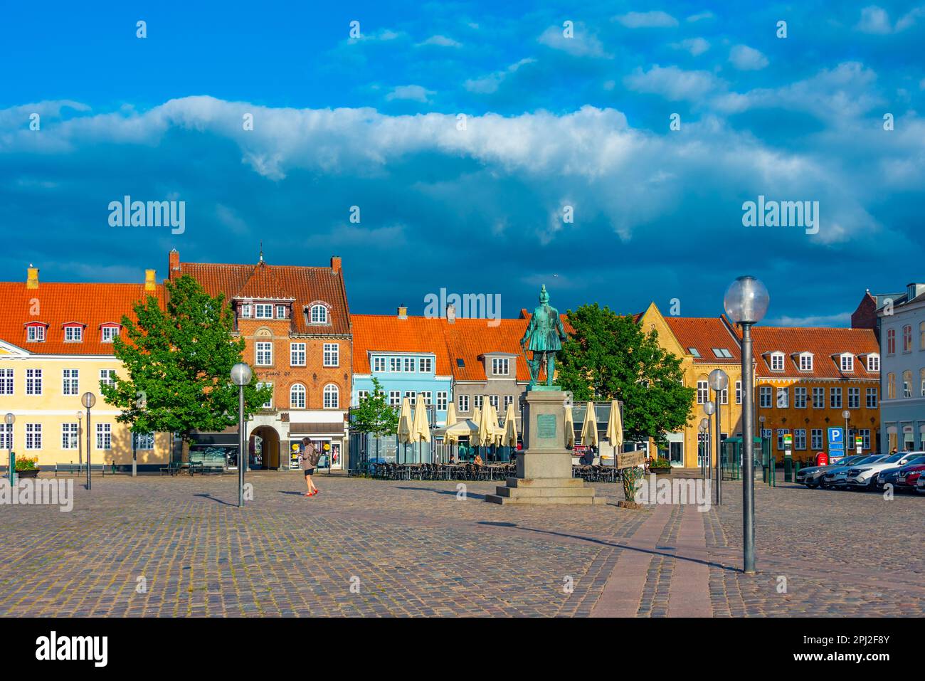Fredensborg, Denmark, June 22, 2022: Summer day at Torvet square at ...