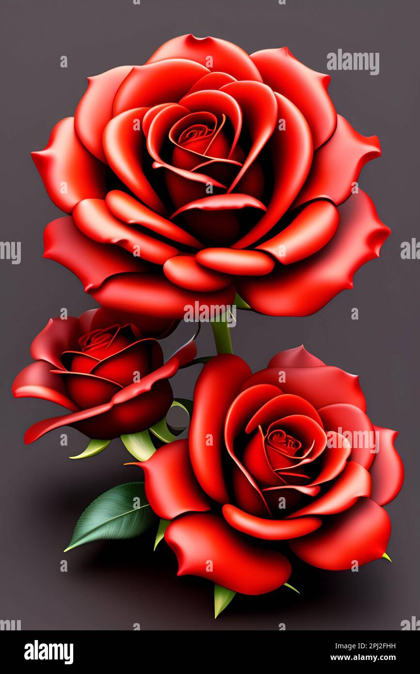 Beautiful red roses on a dark background. Vector illustration Stock ...