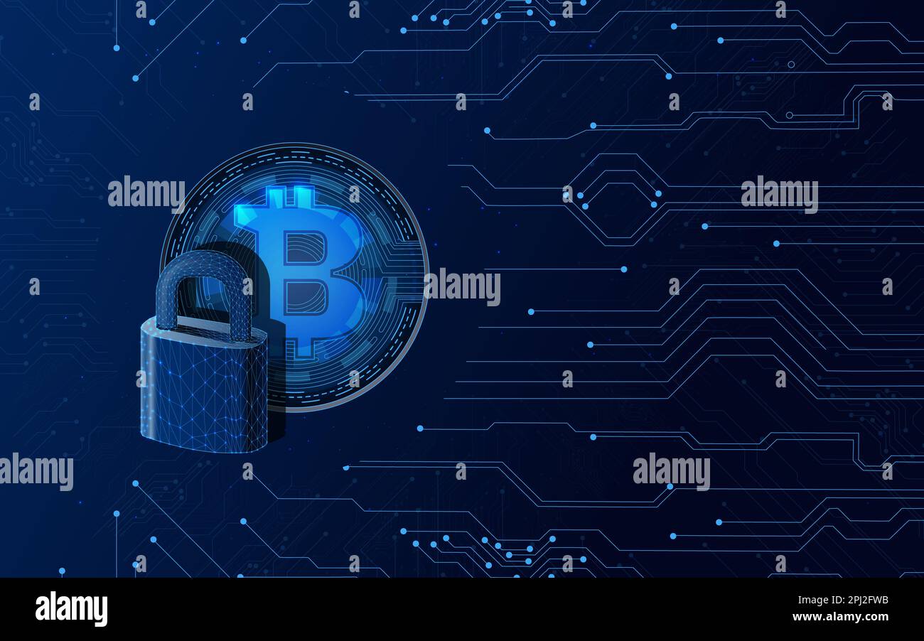 Bitcoin cryptocurrency on a Coin. Polygonal business, money, currency ...