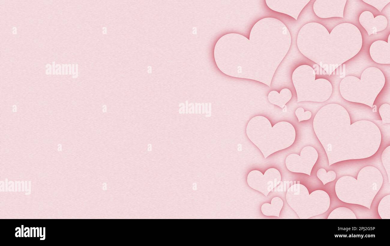 Valentine's day background with pink paper hearts Stock Photo - Alamy