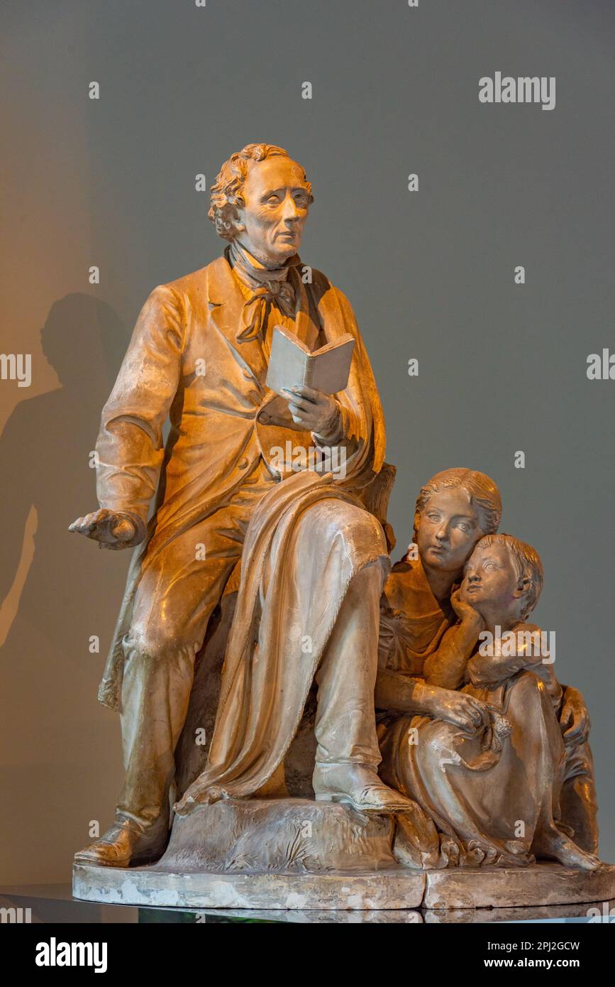 Odense, Denmark, June 19, 2022: Statue of Hans Christian Andersen in ...