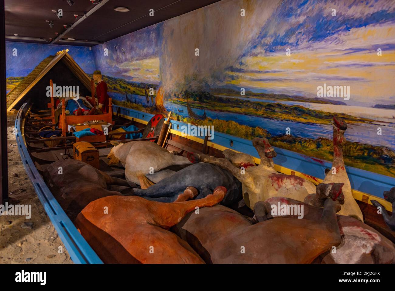 Ladby, Denmark, June 19, 2022: Exposition at Vikingemuseet Ladby in ...