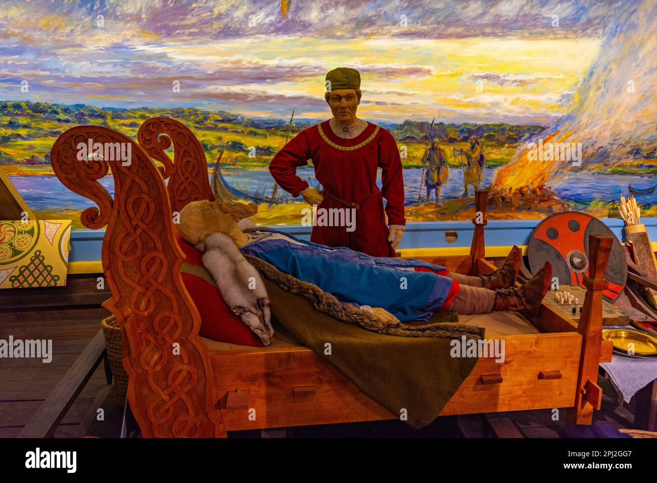 Ladby, Denmark, June 19, 2022: Exposition at Vikingemuseet Ladby in ...