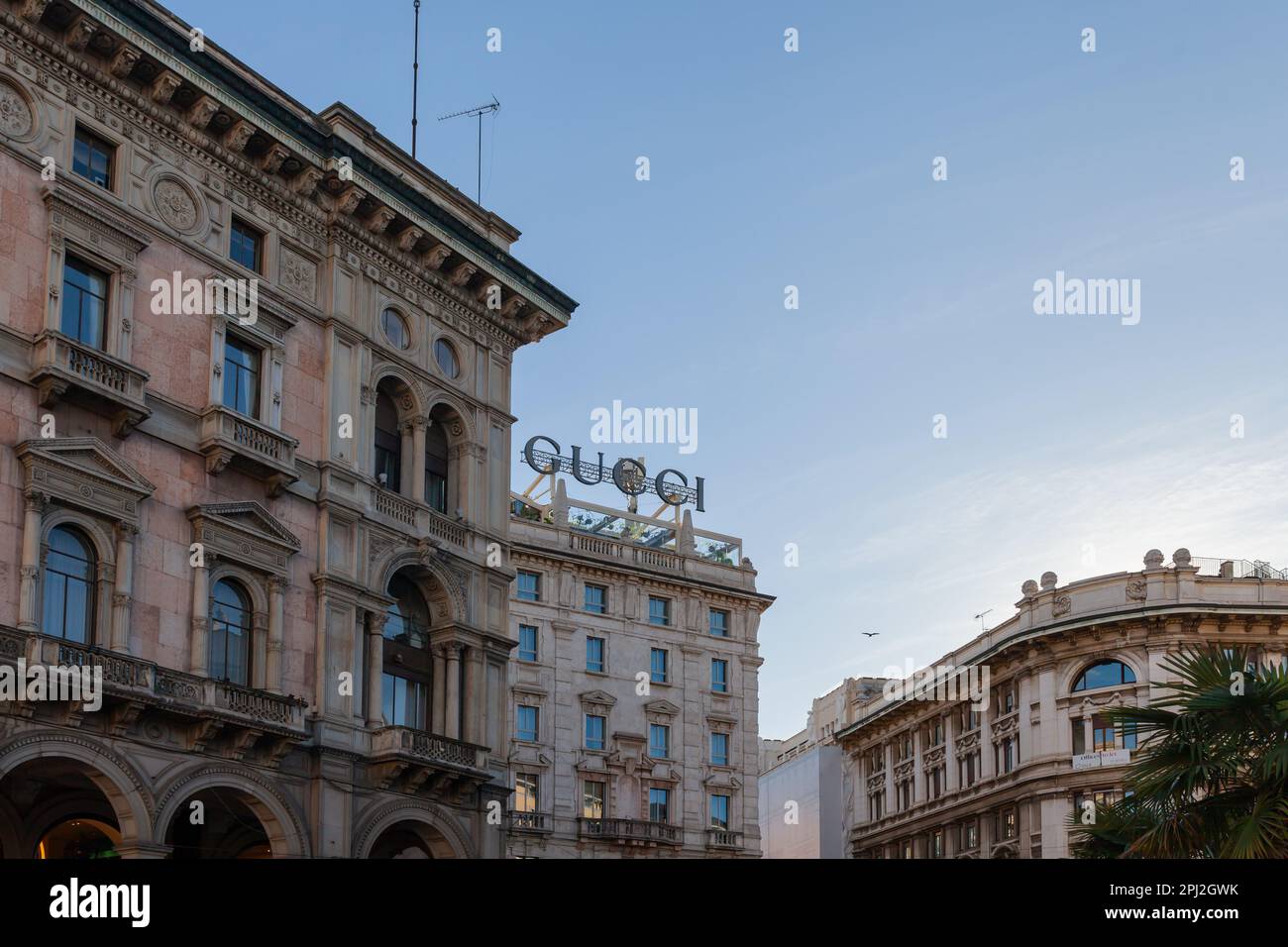 MILAN, ITALY - March 25, 2023 : New bright advertising neon sign of ...