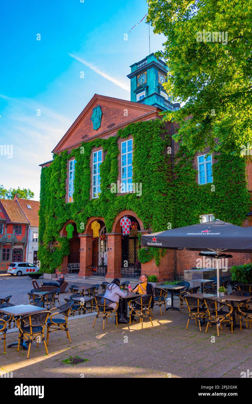 Kolding, Denmark, June 16, 2022: Town hall in the center of Kolding ...