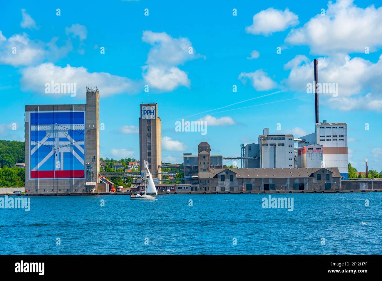 Aalborg, Denmark, June 15, 2022: View of industrial port of Aalborg in ...