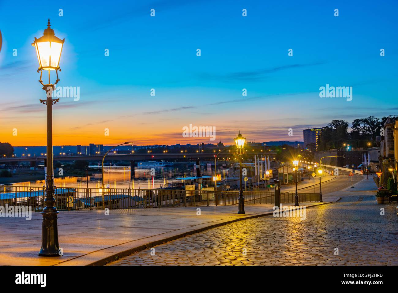 Dresden, Germany, August 7, 2022: Steamboats mooring at the waterfront ...