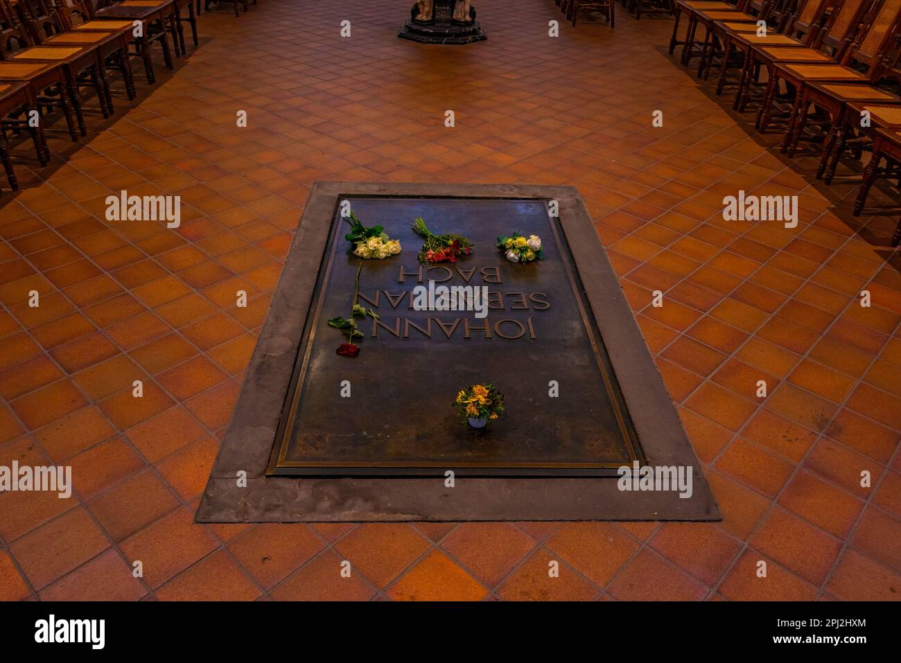 Leipzig, Germany, August 8, 2022: Tomb of Johann Sebastian Bach at the ...