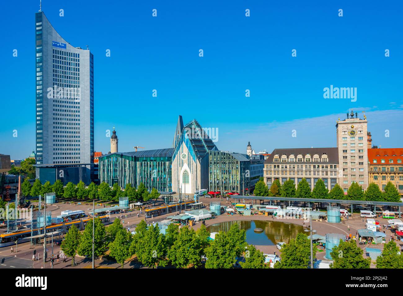 Leipzig, Germany, August 9, 2022: Aerial view of the university of ...