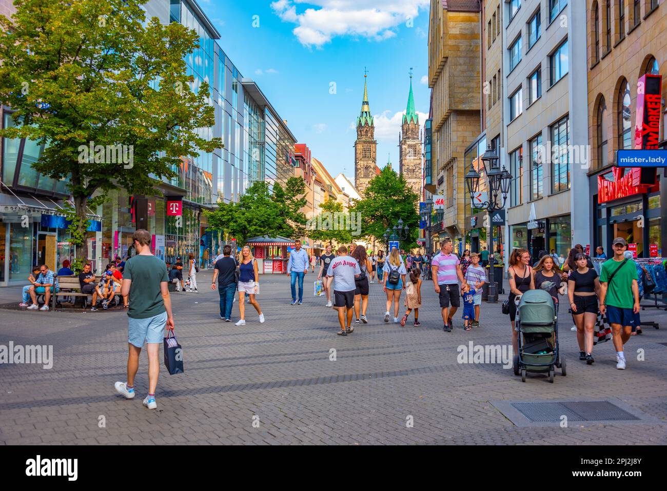 Nürnberg, Germany, August 9, 2022: View of Karolinenstrasse in German ...