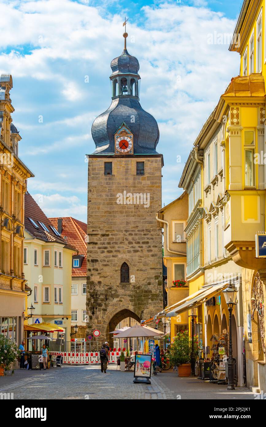 Coburg, Germany, August 10, 2022: Spitaltor gate in the old town of ...