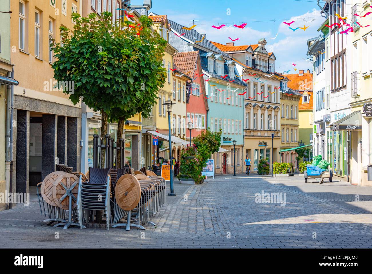 Coburg, Germany, August 10, 2022: View of a street in the old town of ...