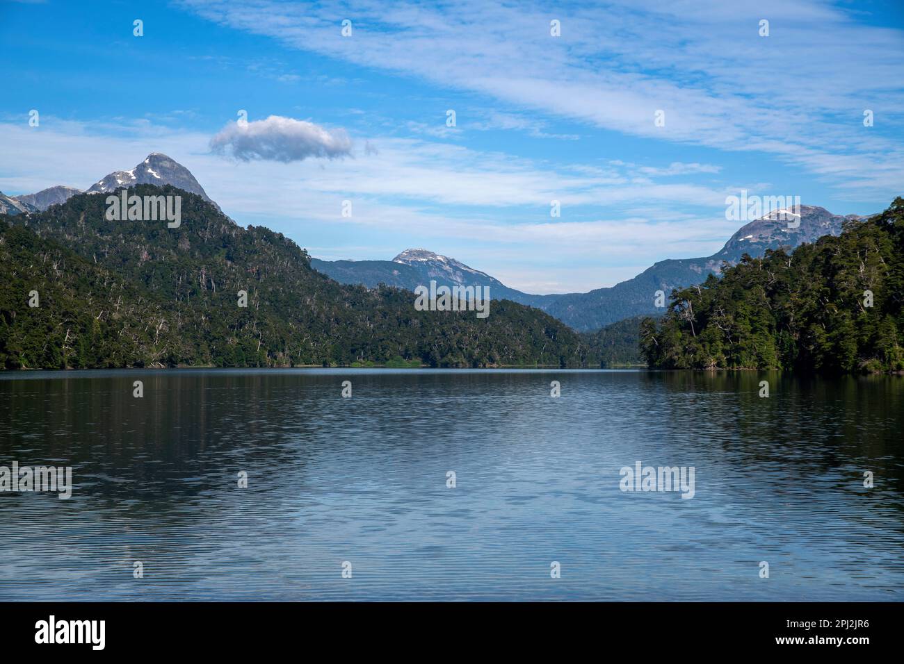 Lake Espejo (Mirror) on Lanin National Park, Seven Lakes Road, Ruta 40 ...