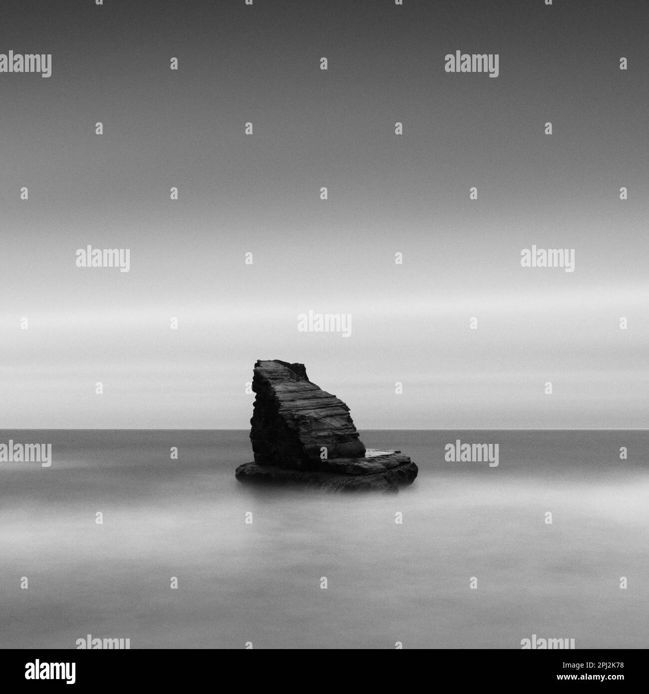 Long exposure shot of sea stack in the water, Chiba Prefecture, Japan ...