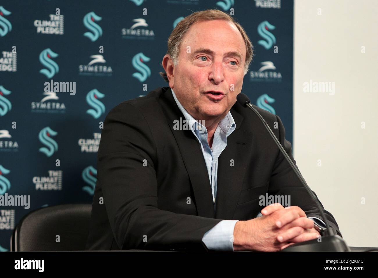 NHL Commissioner Gary Bettman speaks during a news conference before an ...