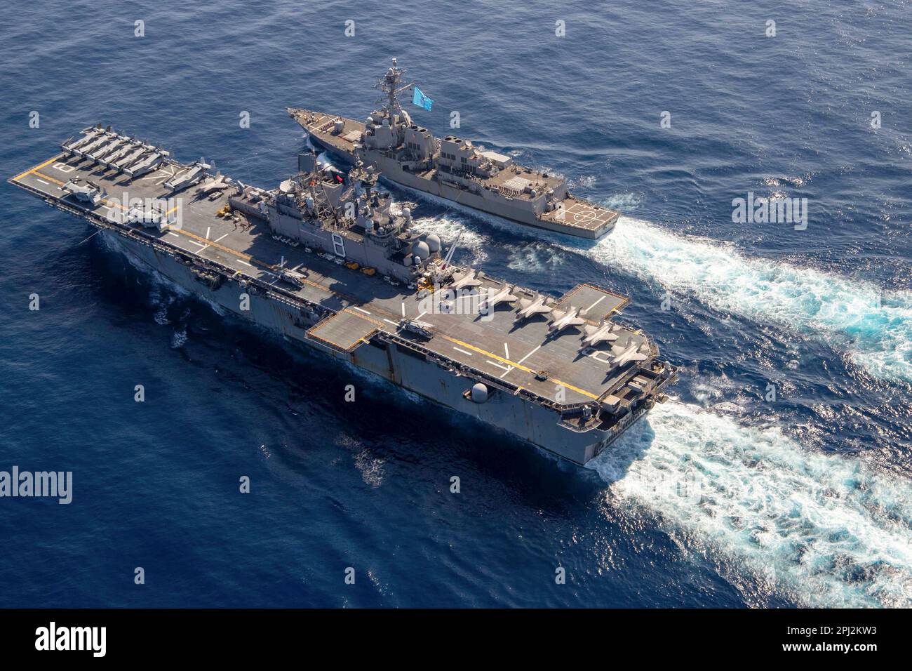 South China Sea. 14th Mar, 2023. Amphibious assault ship USS Makin ...