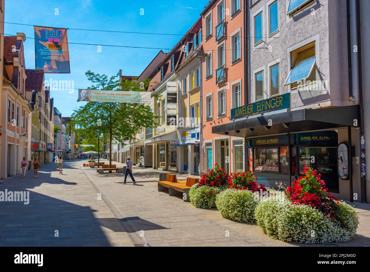 Eichstätt, Germany, August 14, 2022: View of a street in the old town ...